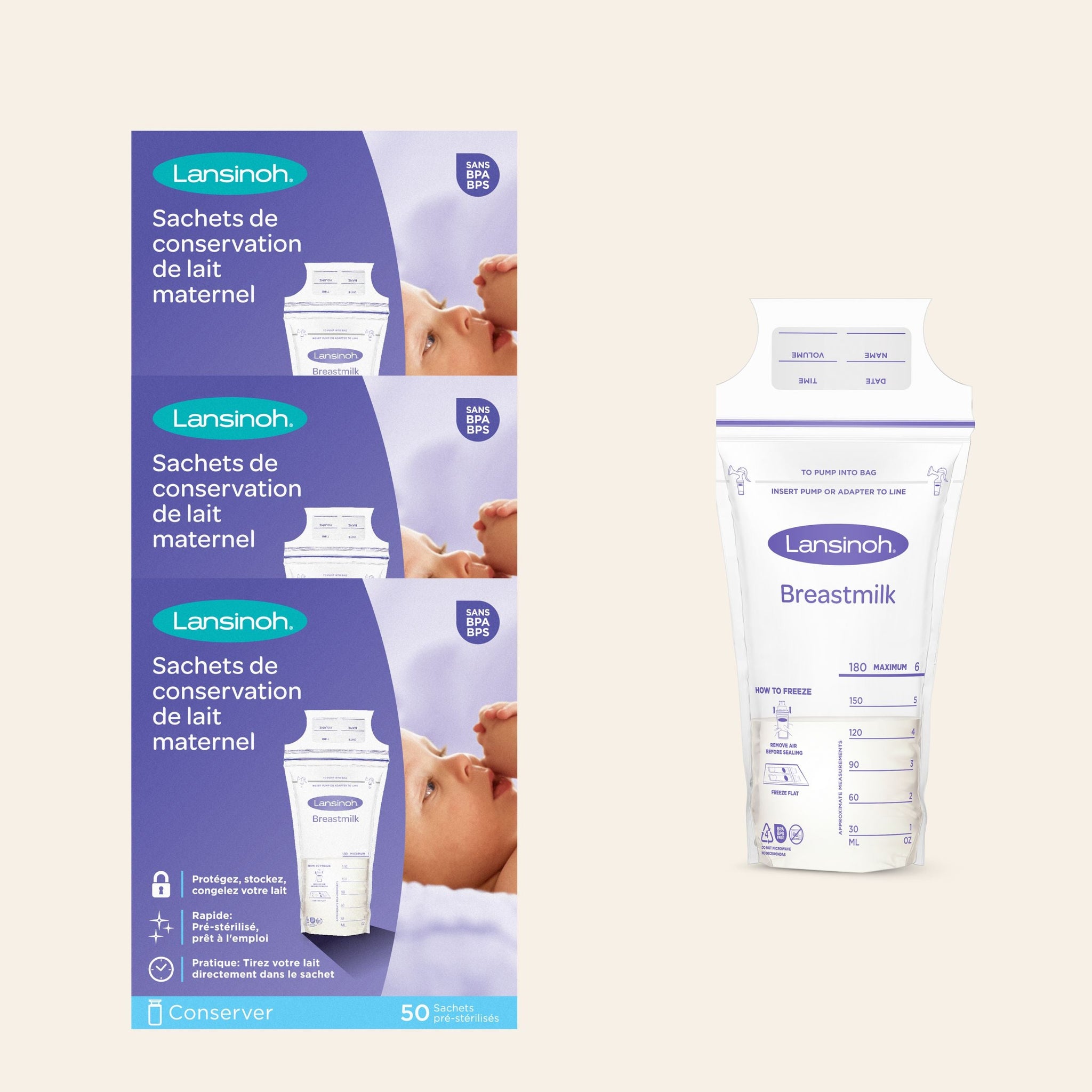 Sachets de conservation du lait maternel | Lansinoh – lansinoh-fr